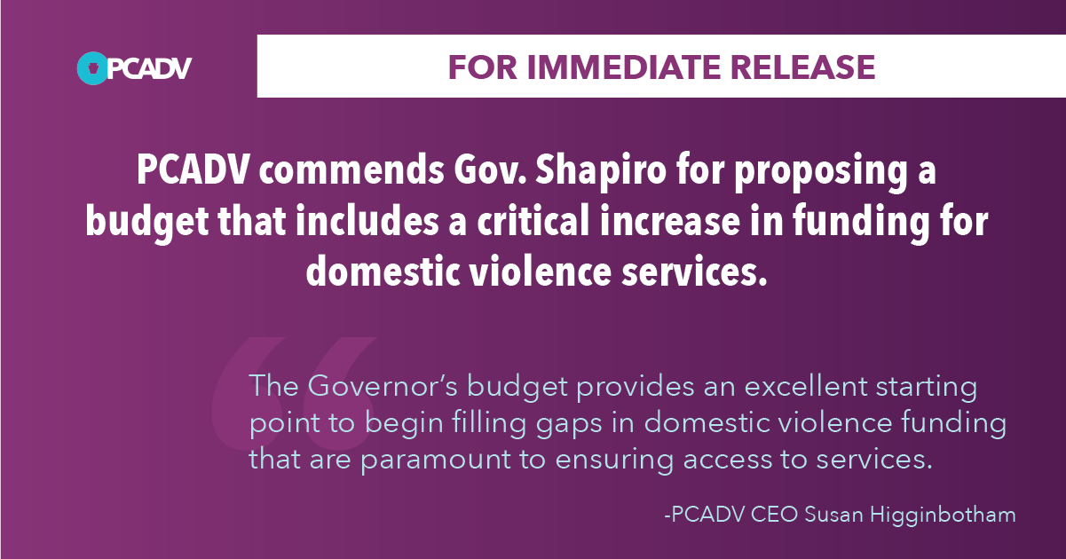 PCADV Commends Gov. Shapiro for Investing in Domestic Violence Services ...